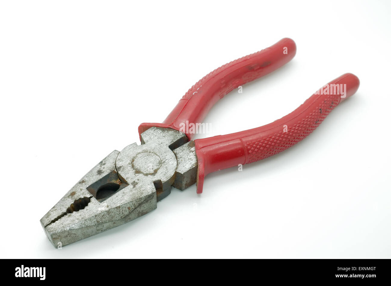 A pair of red pliers isolated on a white background Stock Photo - Alamy