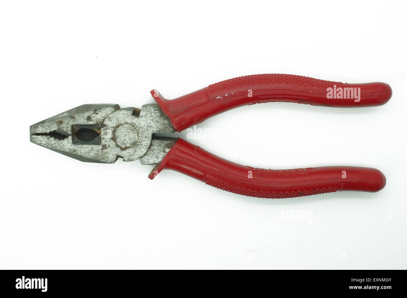 A pair of red pliers isolated on a white background Stock Photo - Alamy