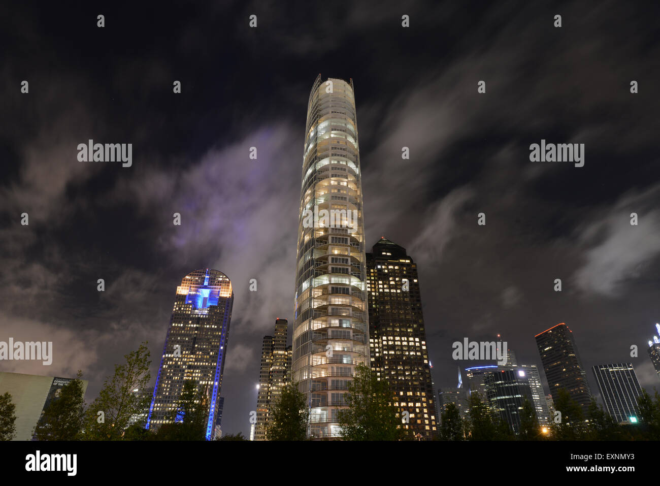 Buildings in downtown Dallas at night Stock Photo - Alamy
