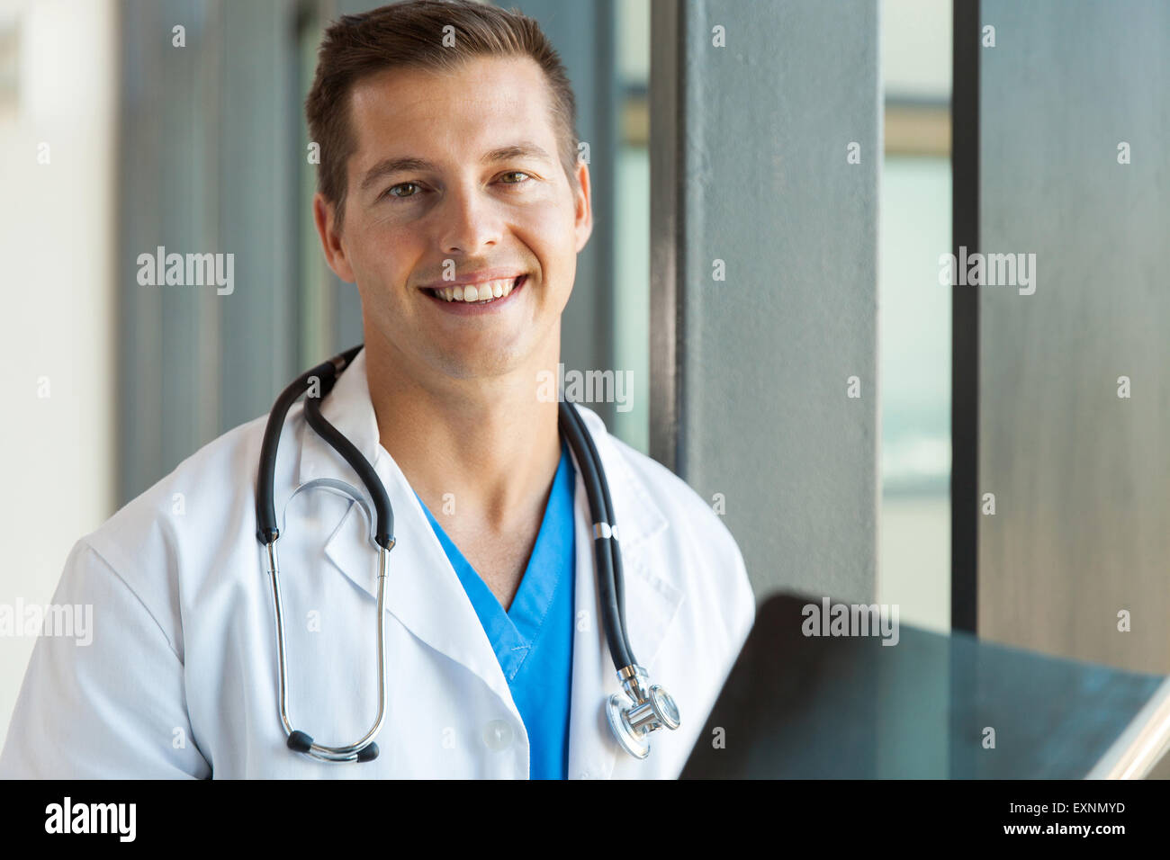 smiling medical professional with stethoscope Stock Photo - Alamy