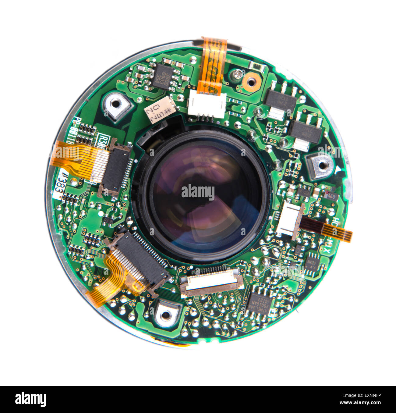 part of camra lens isolated on white background Stock Photo - Alamy