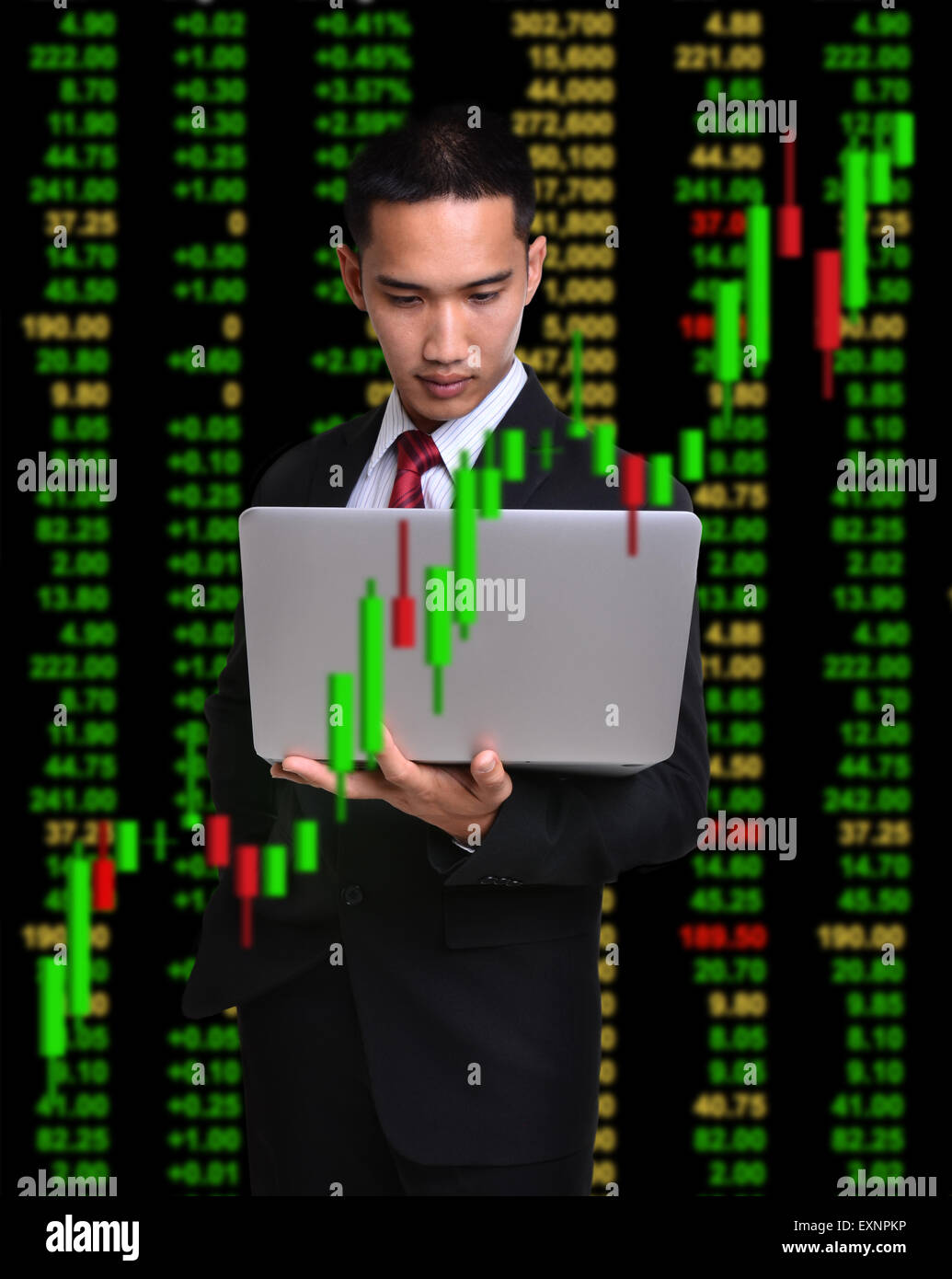 business man in bull market stock investment concept Stock Photo - Alamy