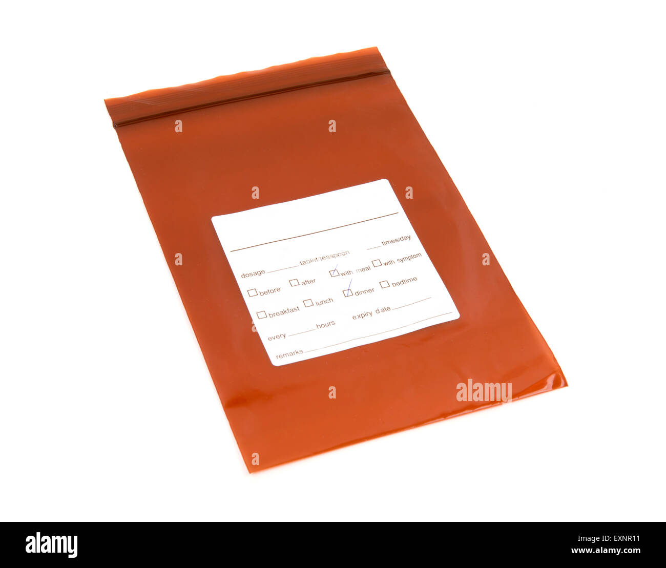 empty medicine bag on white background Stock Photo - Alamy