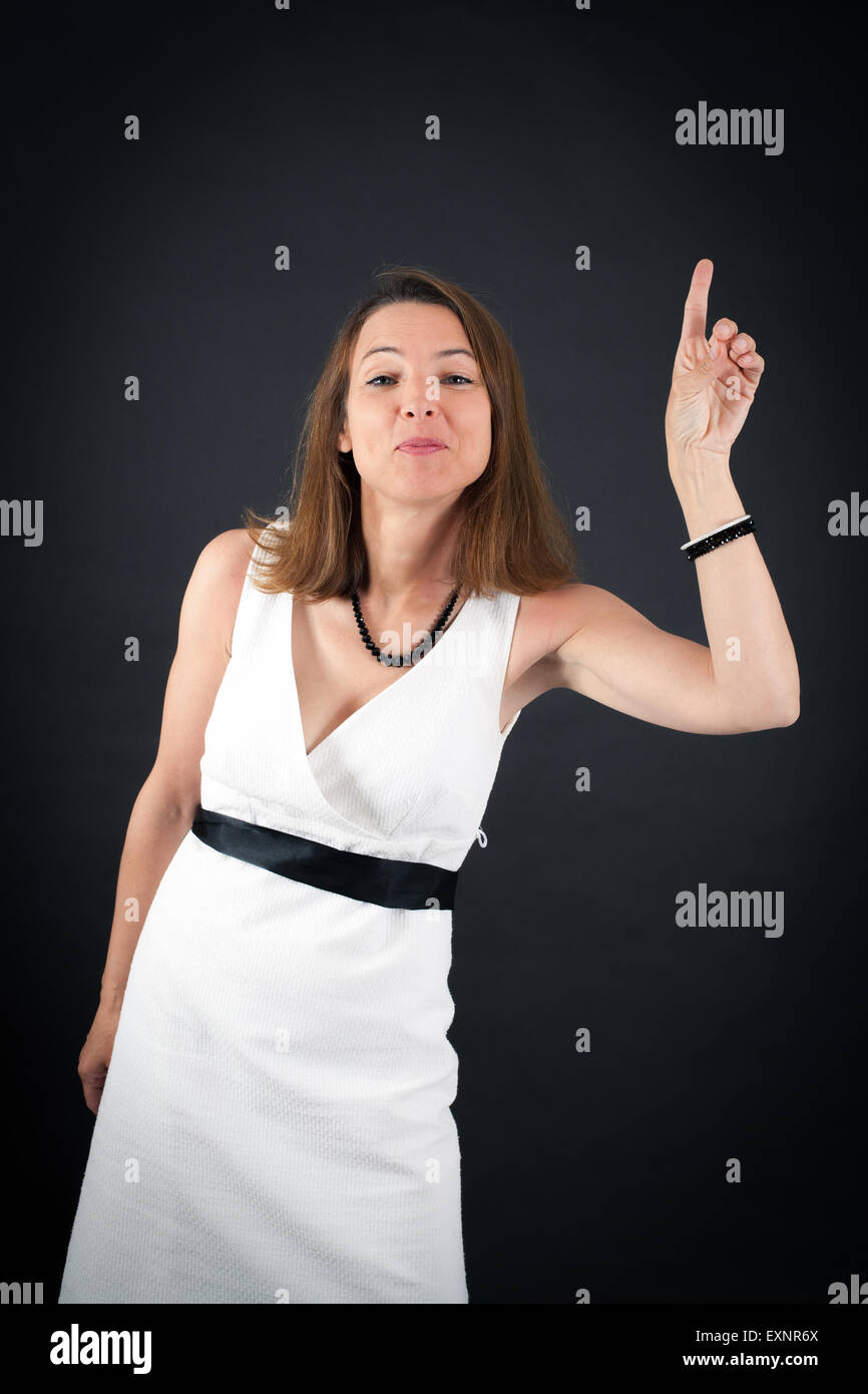 Beautiful woman doing different expressions in different sets of ...