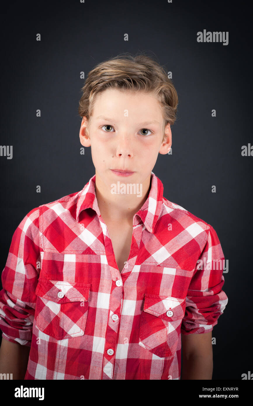 Handsome boy doing different expressions in different sets of clothes ...