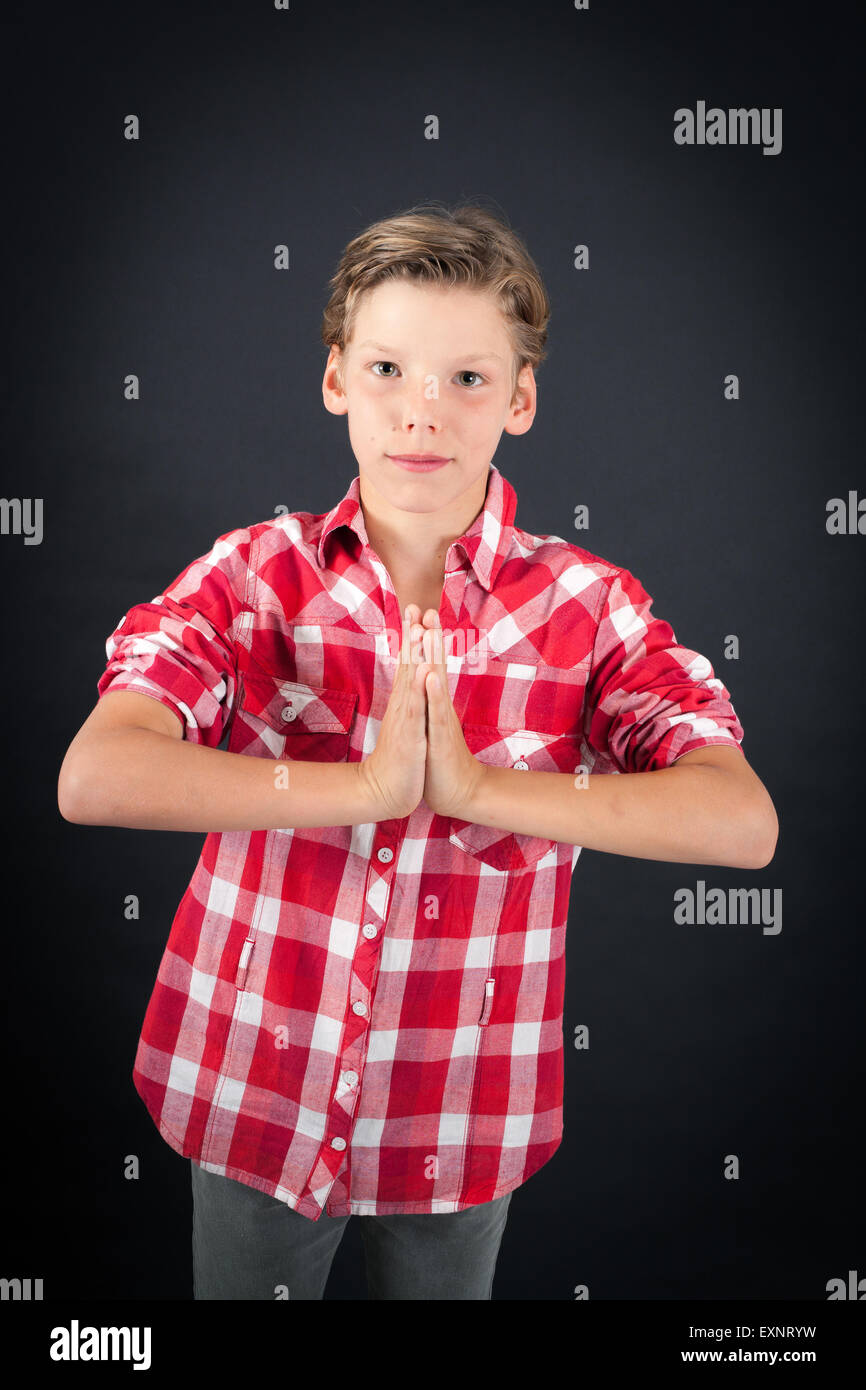 Handsome boy doing different expressions in different sets of clothes ...