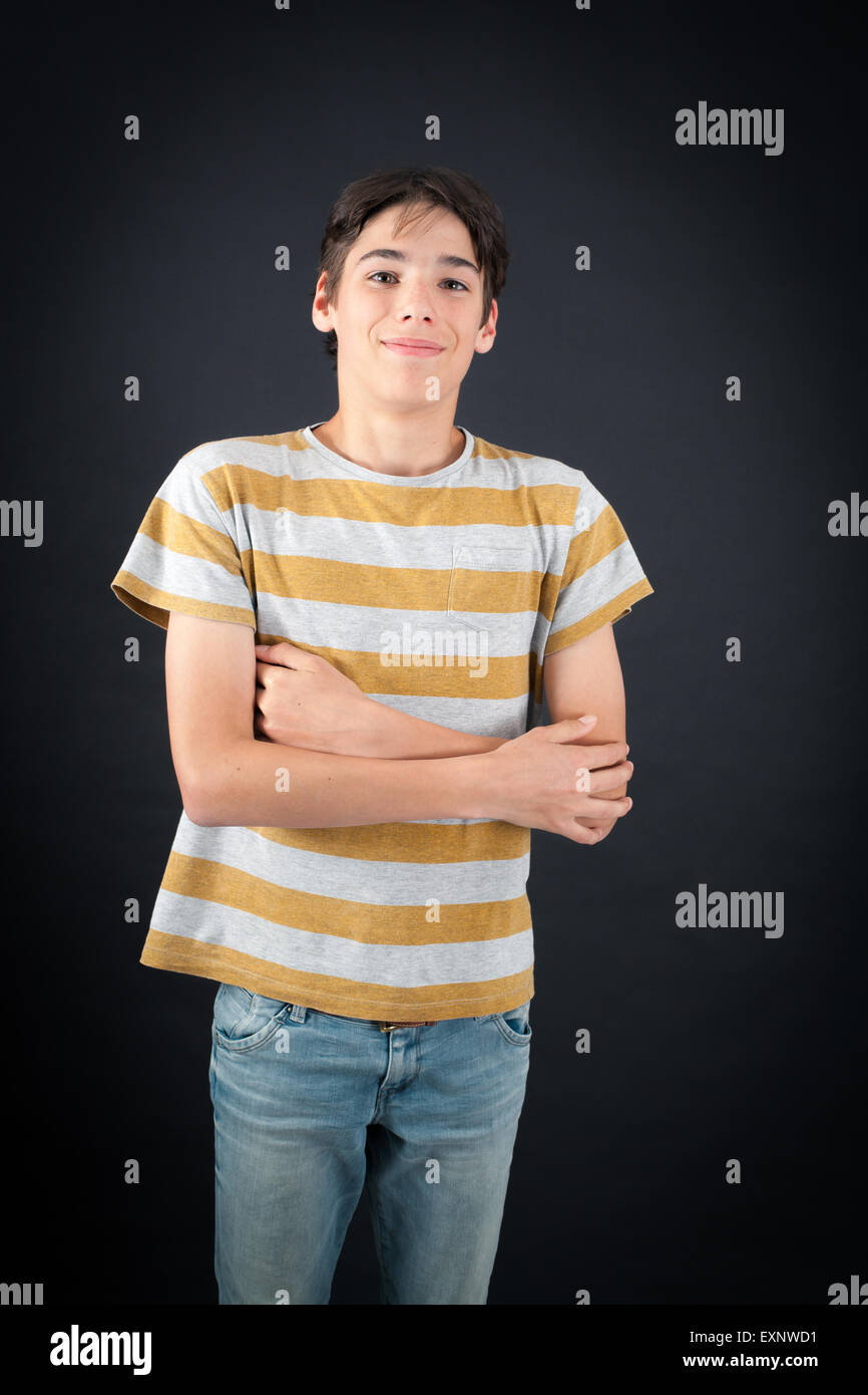 Handsome boy doing different expressions in different sets of clothes ...