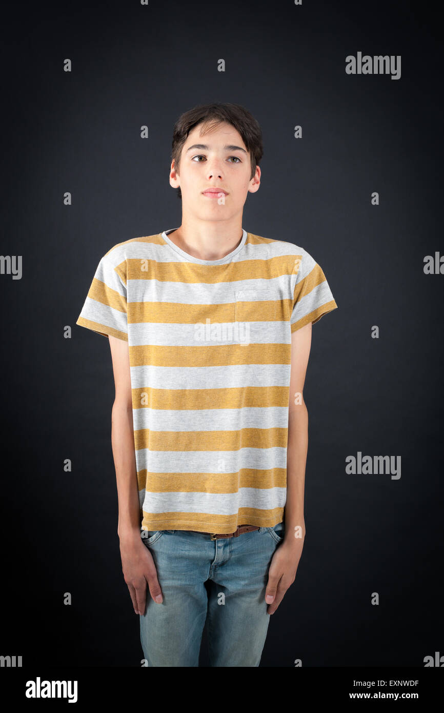 Handsome boy doing different expressions in different sets of clothes ...