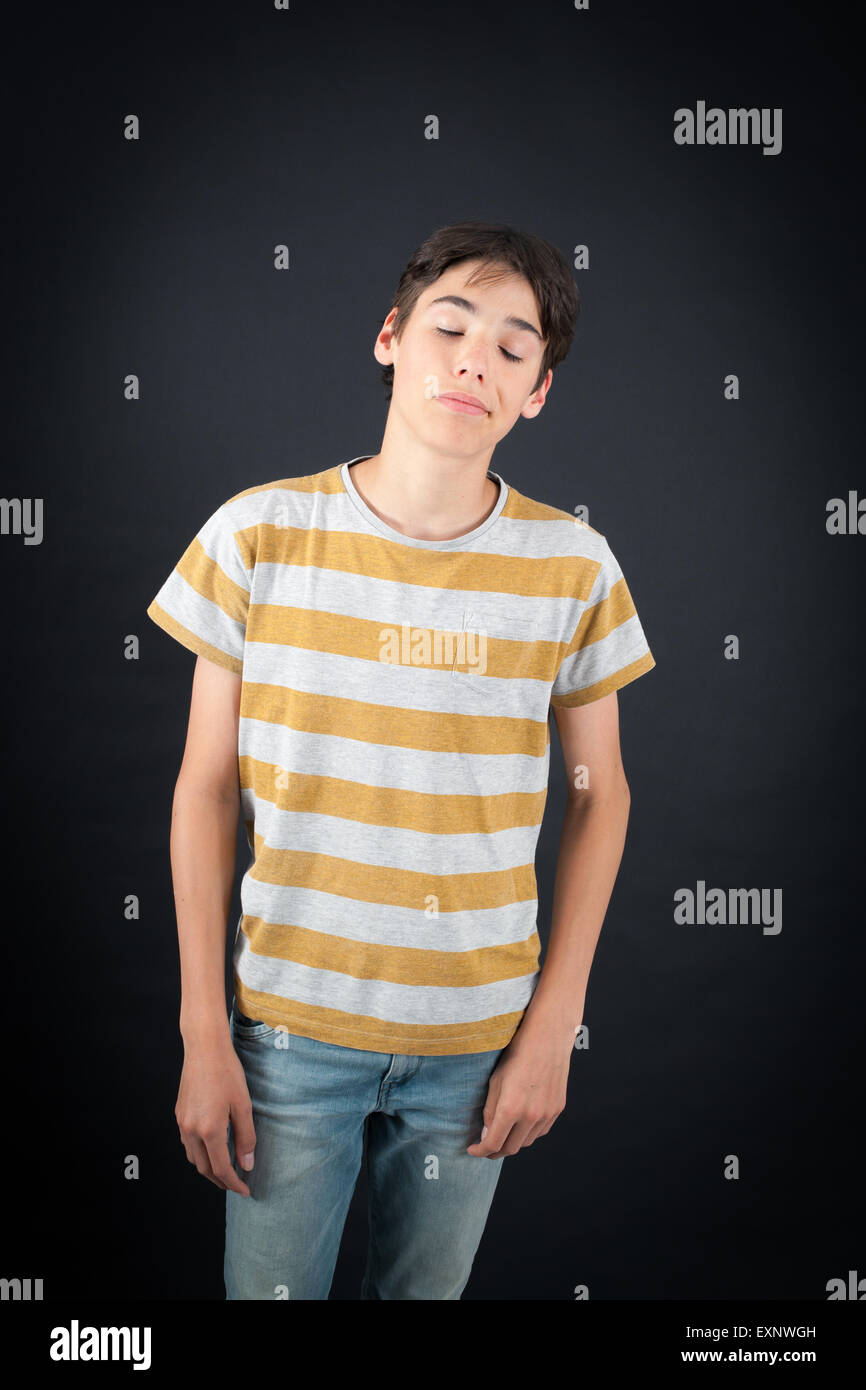 Handsome boy doing different expressions in different sets of clothes ...