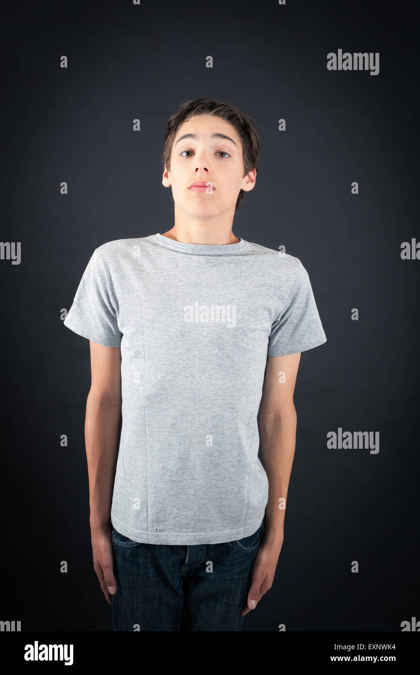 Handsome boy doing different expressions in different sets of clothes ...