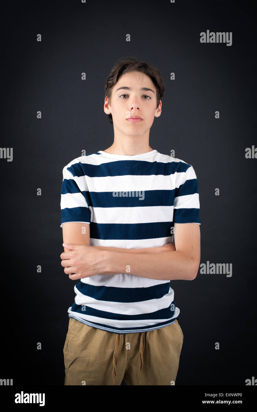 Handsome boy doing different expressions in different sets of clothes ...