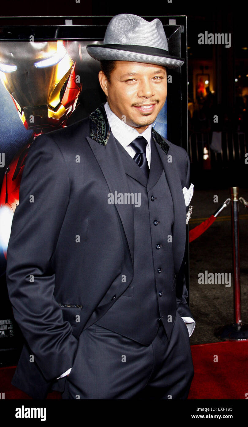 Terrence Howard attends the Los Angeles Premiere of "Iron Man" held at ...