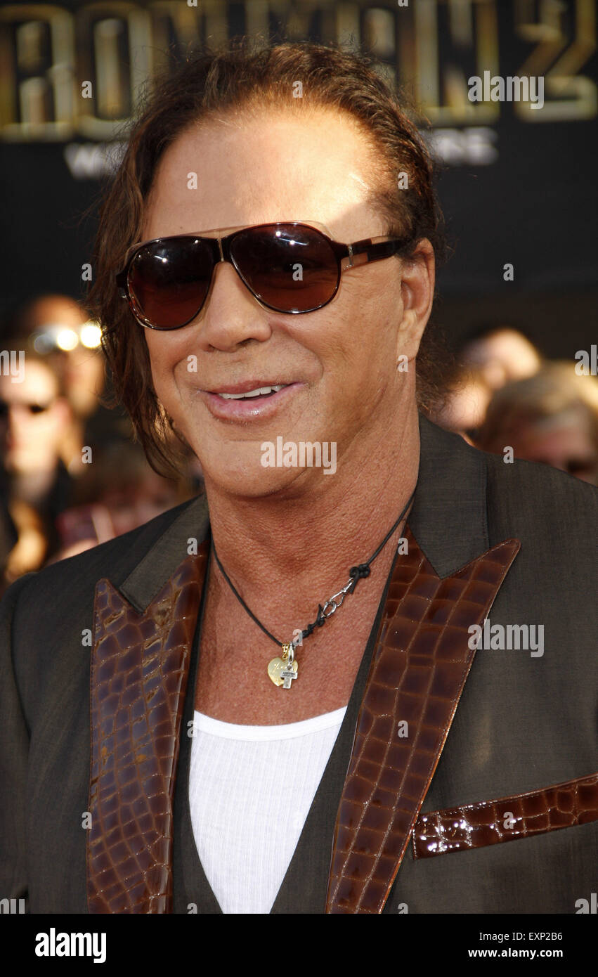 Mickey Rourke at the Los Angeles premiere of 'Iron Man 2' held at the ...