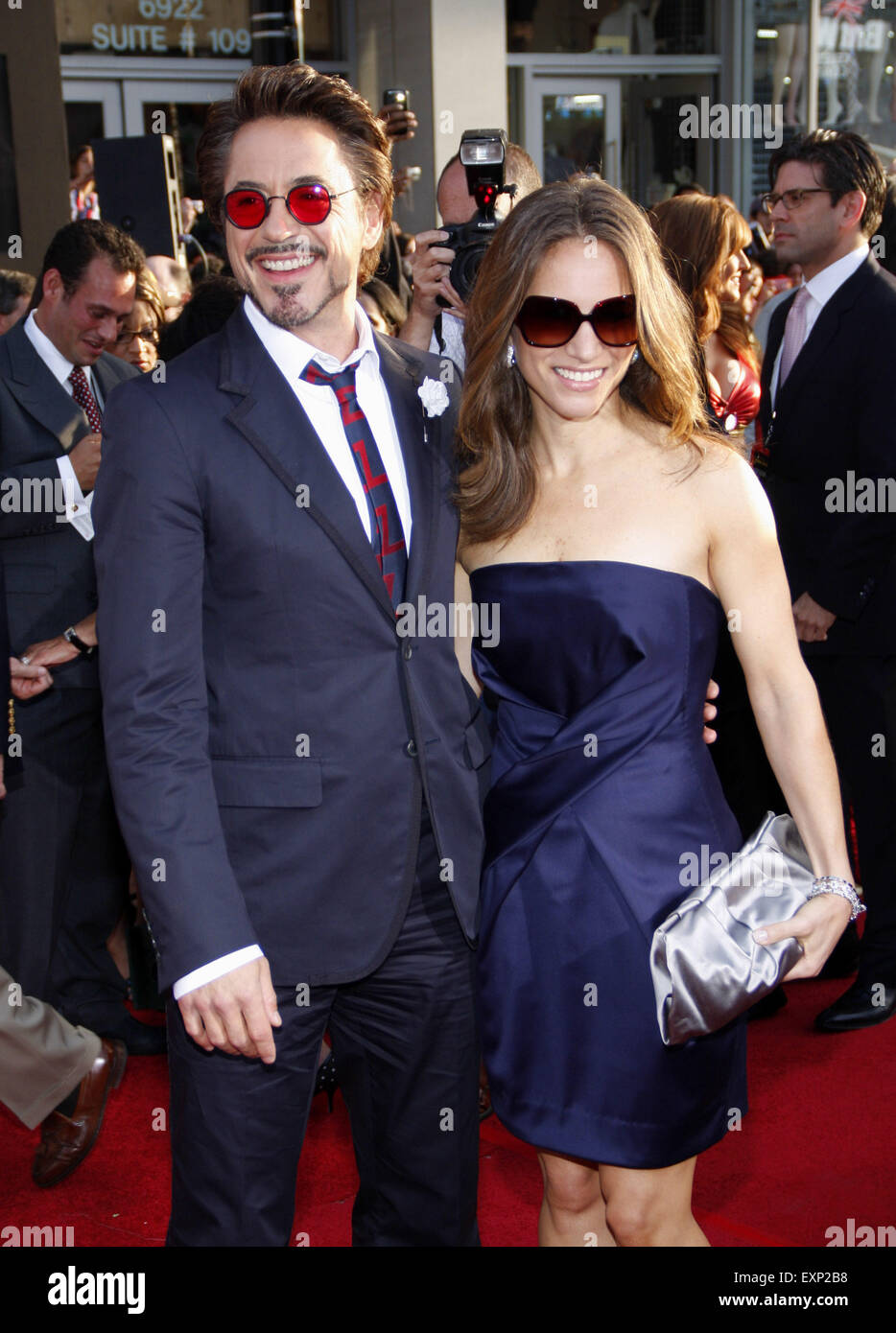 Robert Downey Jr and Susan Downey at the Los Angeles premiere of 'Iron ...