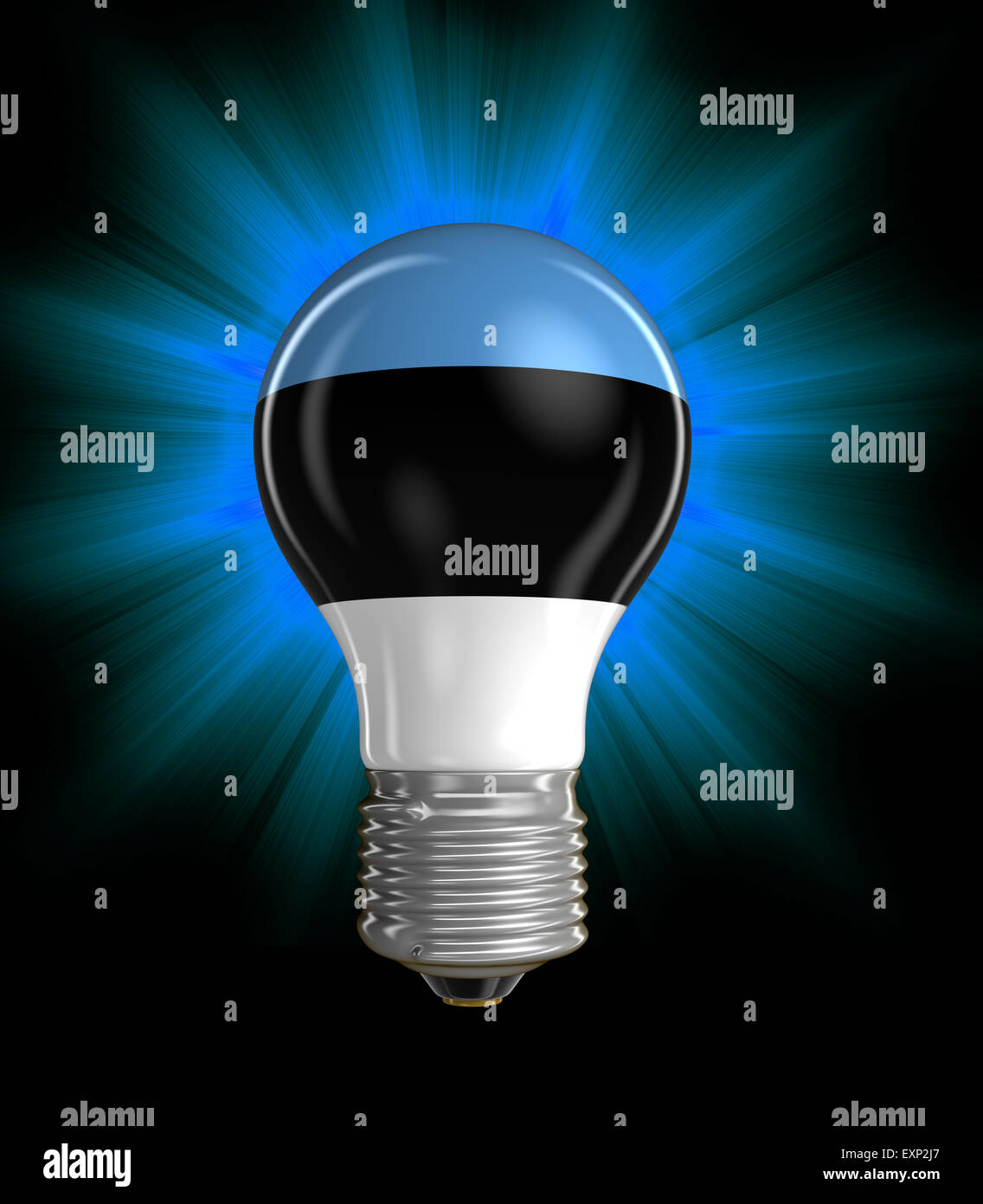 Light bulb with Estonian flag. Image with clipping path Stock Photo - Alamy