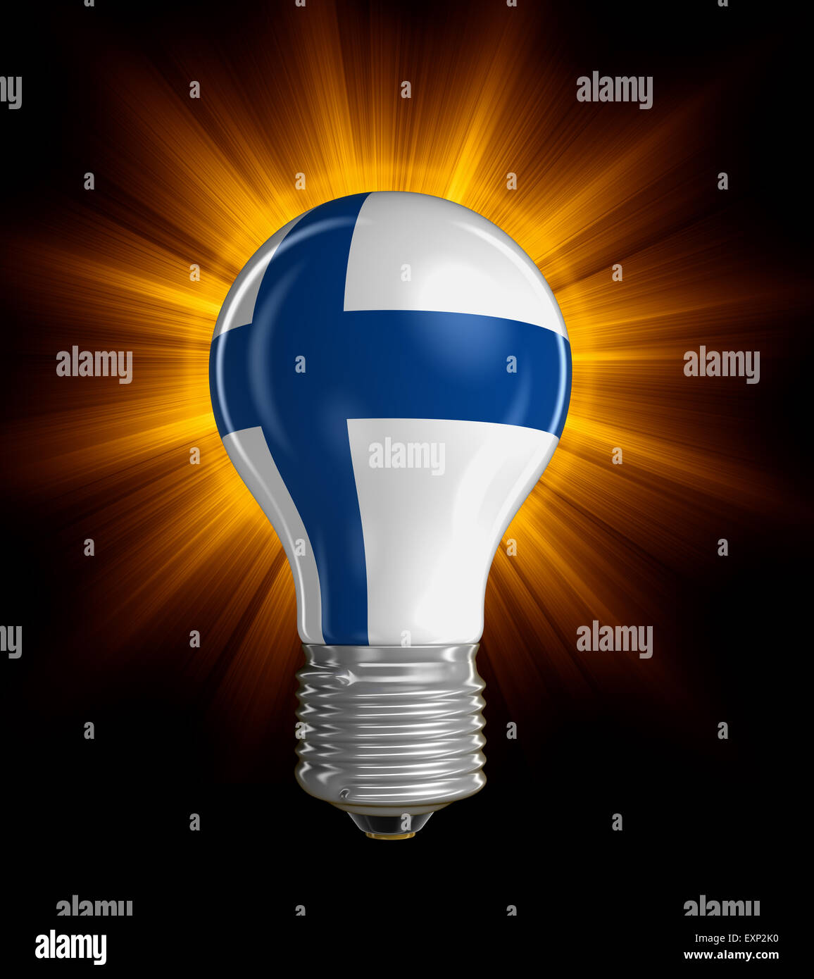 Light bulb with Finnish flag. Image with clipping path Stock Photo - Alamy