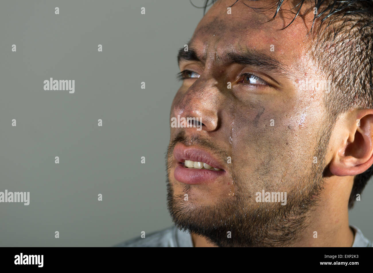 Hispanic man dirty face hi-res stock photography and images - Alamy