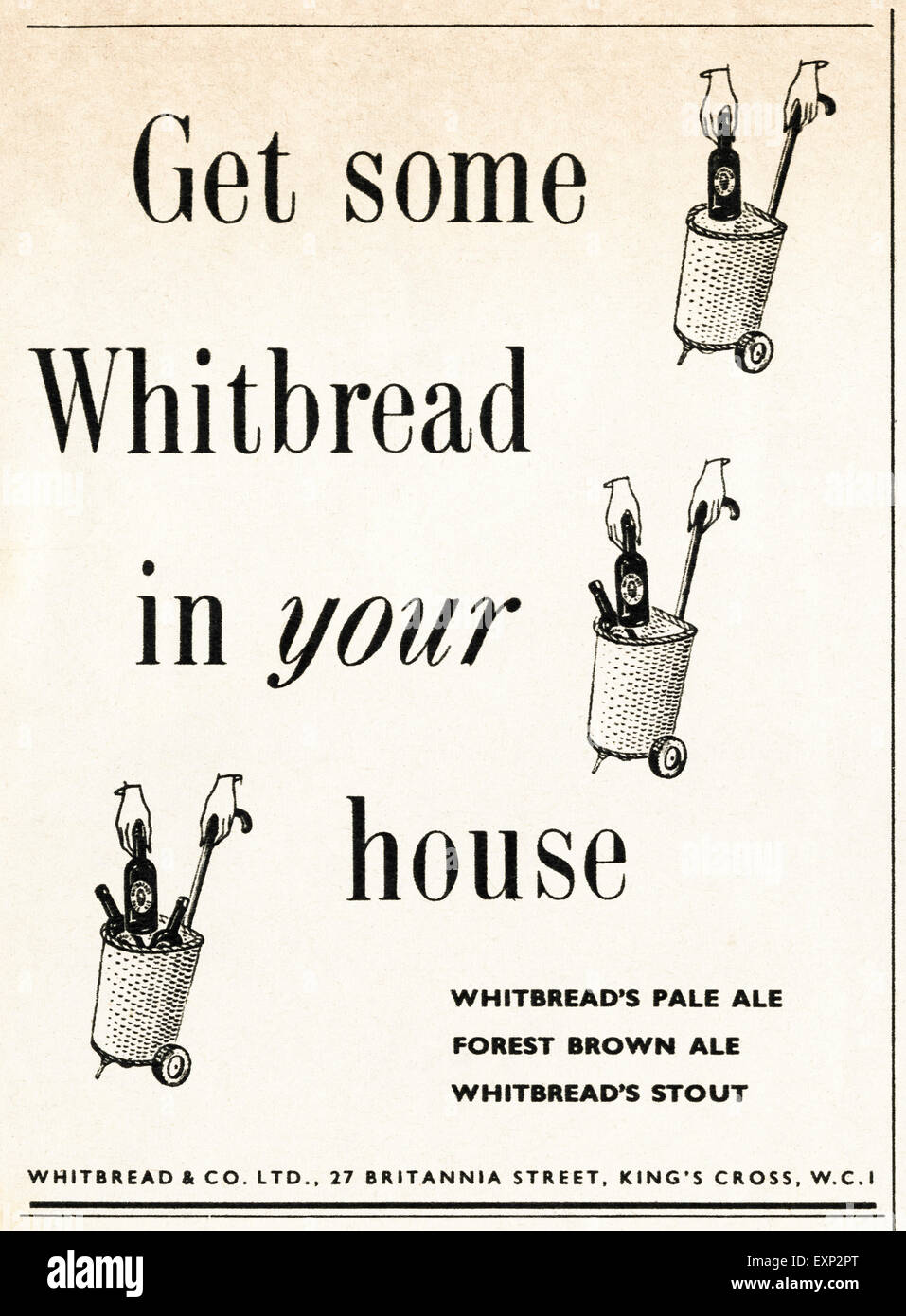 1950s advertisement circa 1951 magazine advert for WHITBREAD beer, ale ...