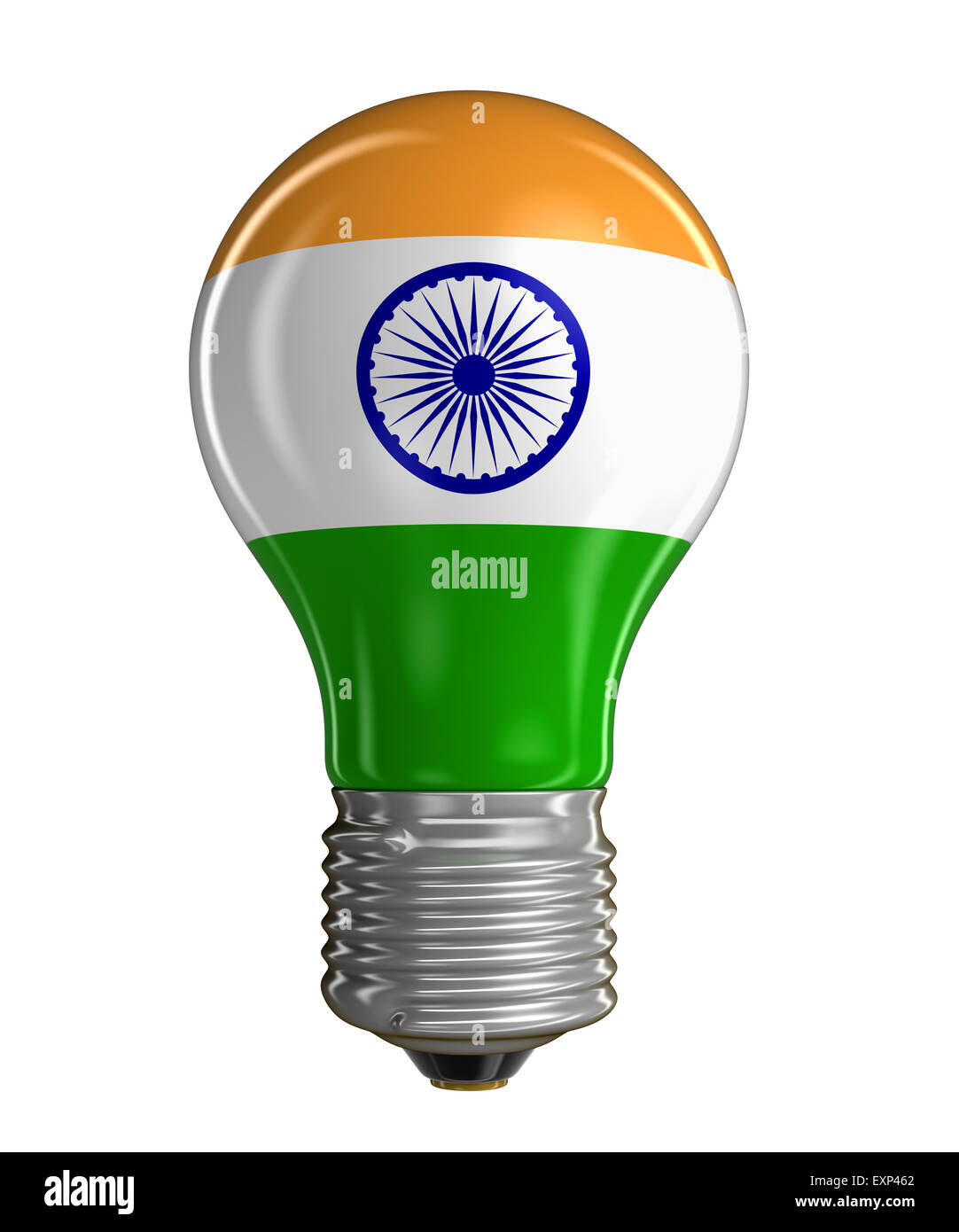 Light bulb with Indian flag. Image with clipping path Stock Photo - Alamy