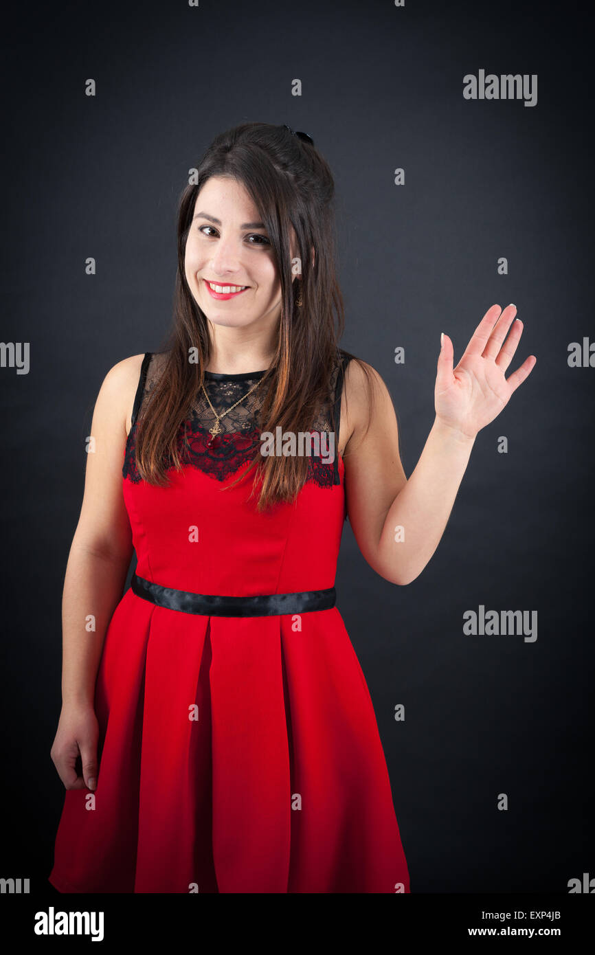 Beautiful woman doing different expressions in different sets of ...