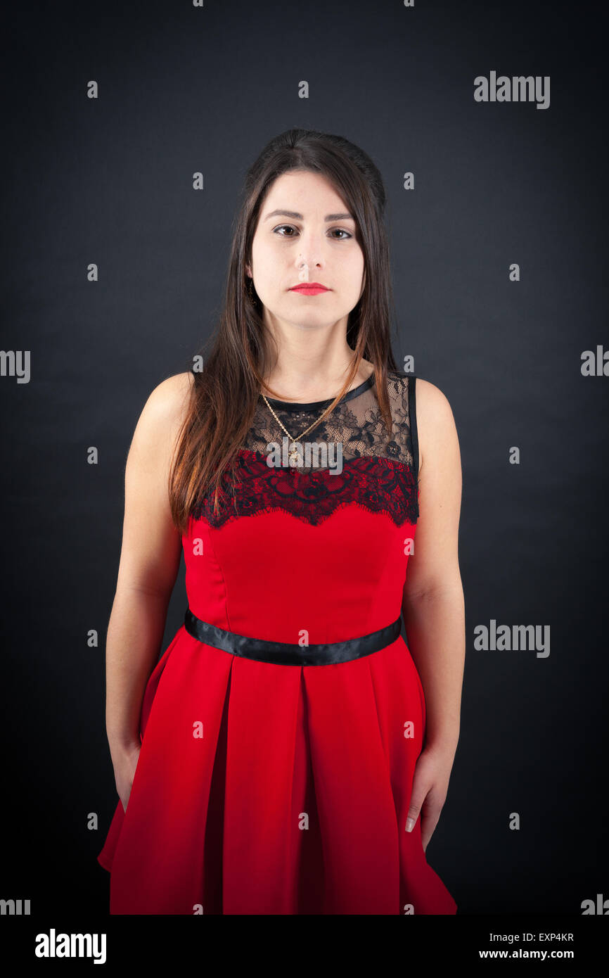 Beautiful woman doing different expressions in different sets of ...