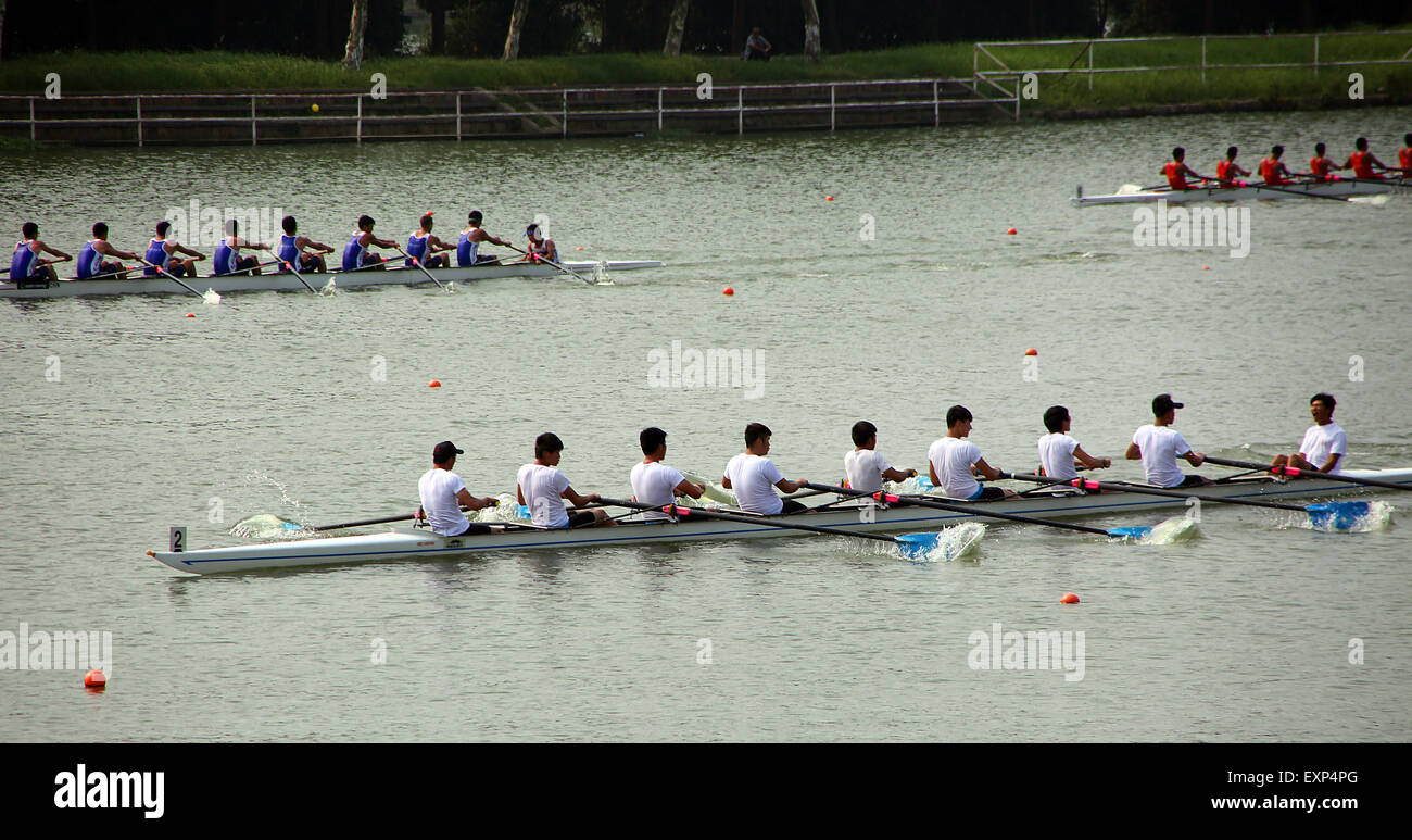 Shanghai, China. 15th July, 2015. Participants compete during Huangpu ...