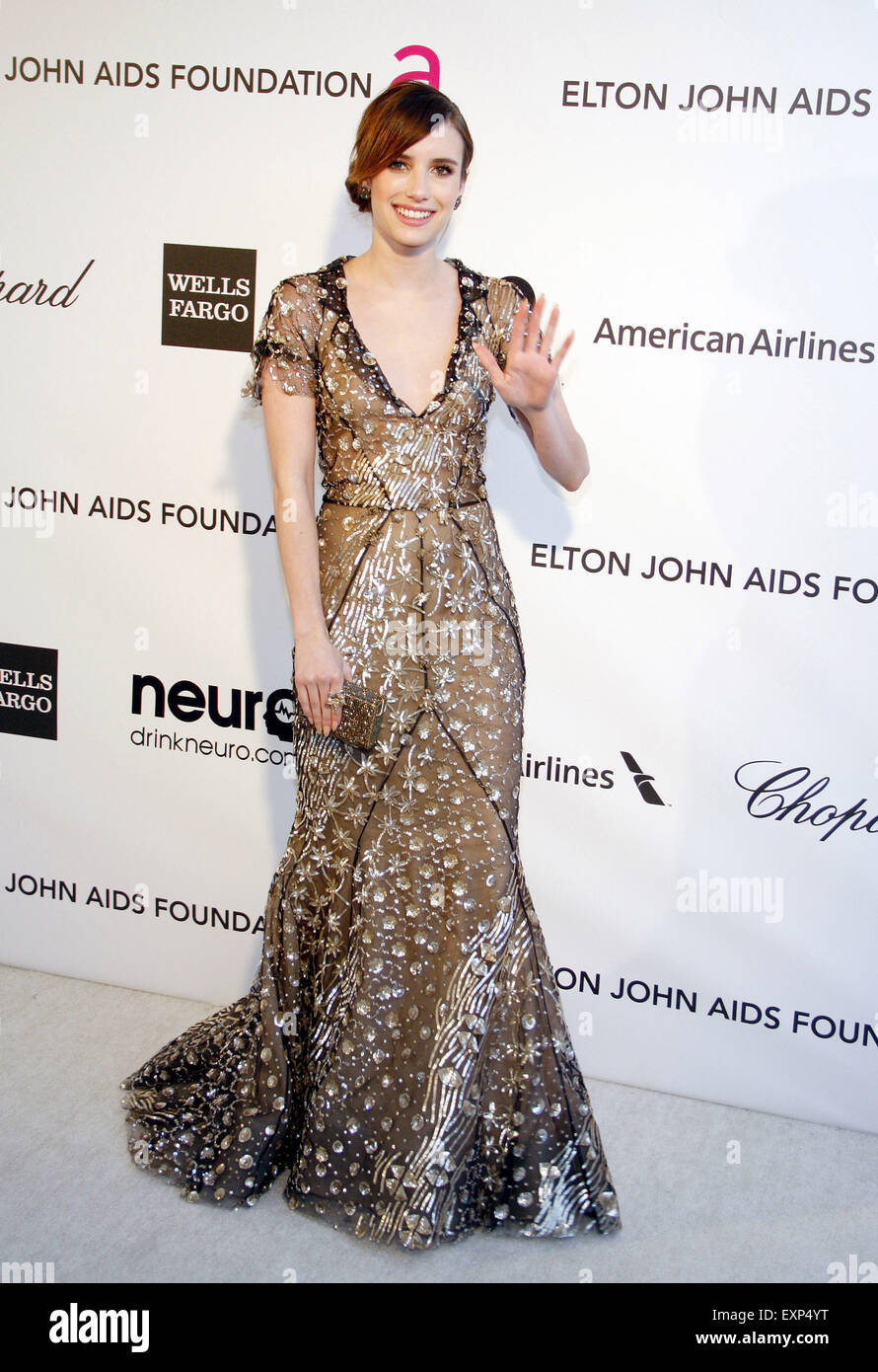 Emma Roberts at the 21st Annual Elton John AIDS Foundation Academy ...