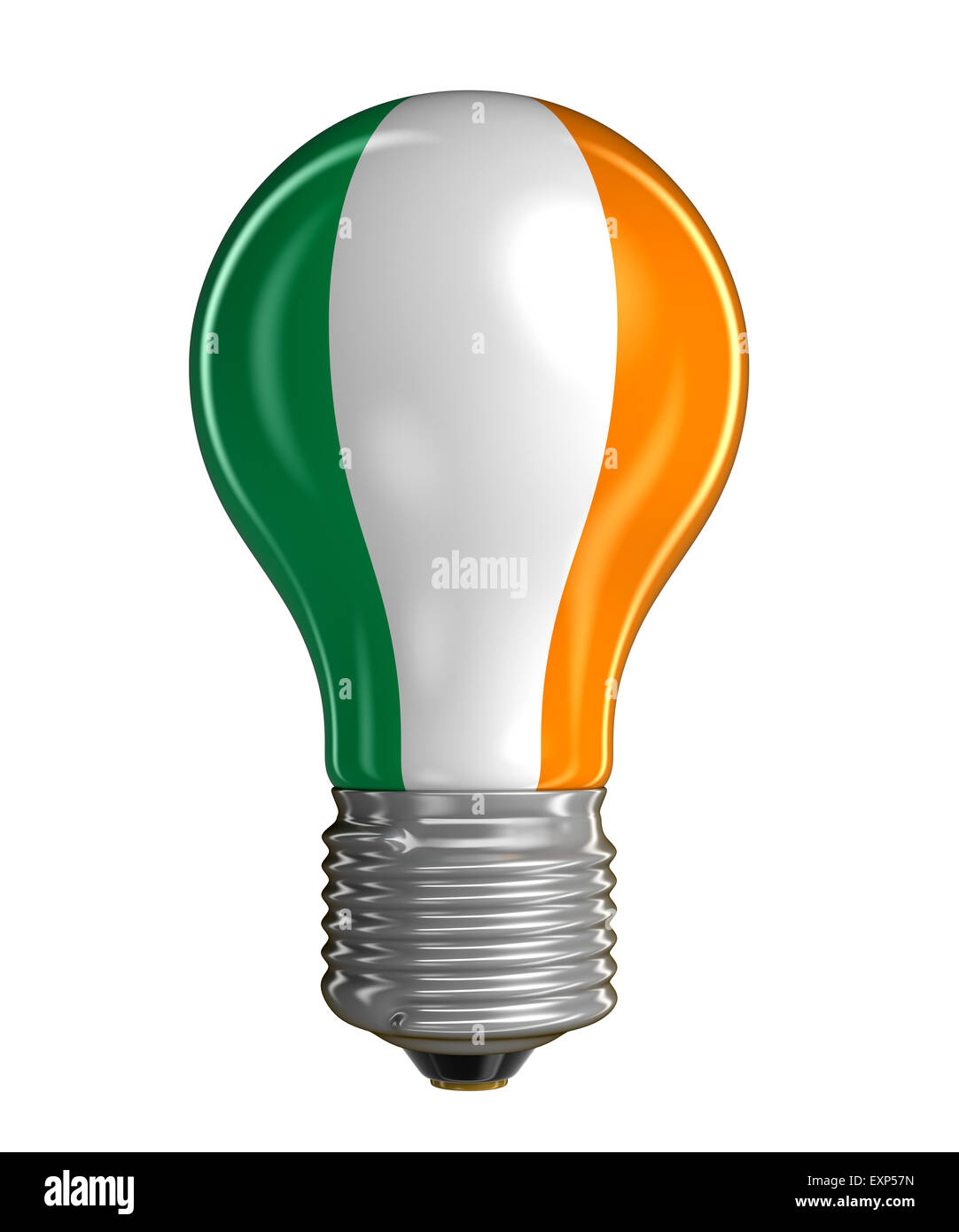 Light bulb with Irish flag. Image with clipping path Stock Photo - Alamy