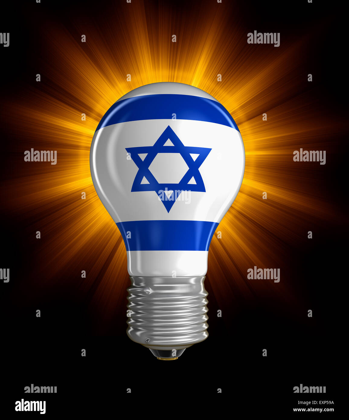 Light bulb with Israeli flag. Image with clipping path Stock Photo - Alamy