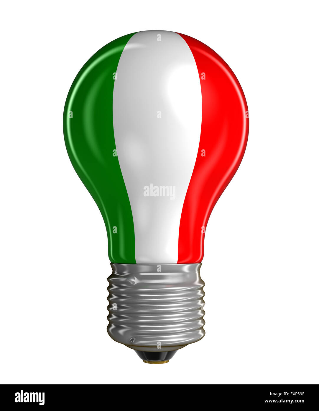 Light bulb with Italian flag. Image with clipping path Stock Photo - Alamy