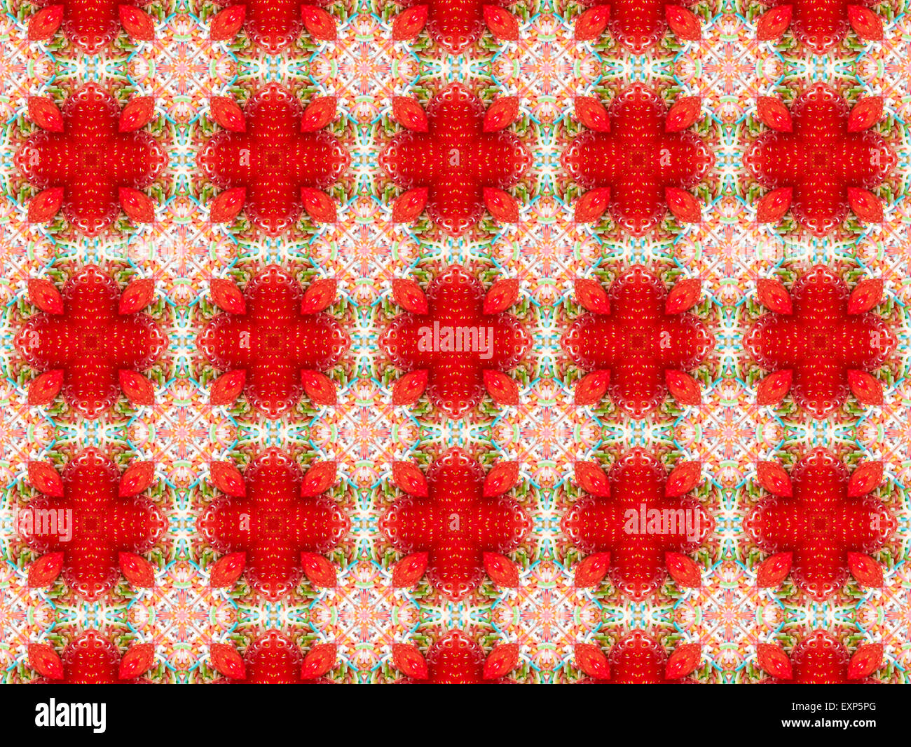 red Ethnic pattern. Abstract kaleidoscope fabric design Stock Photo - Alamy