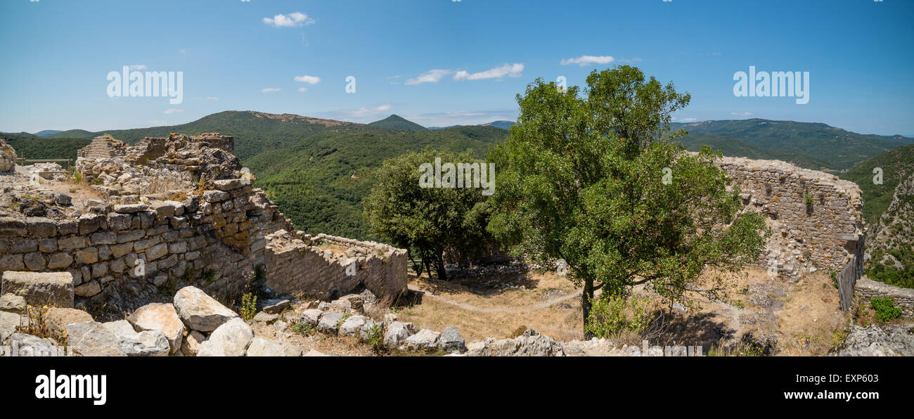 Panoramic of castle of Termes ruins Stock Photo - Alamy