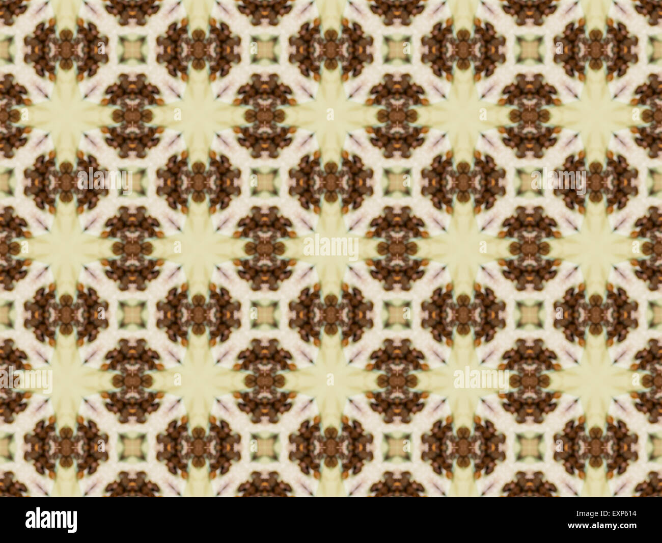 Brown Ethnic pattern. Abstract kaleidoscope fabric design Stock Photo ...