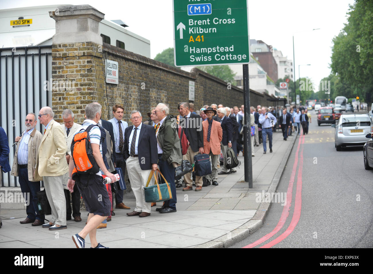 Lord's Test Cricket match queue members queuing Stock Photo - Alamy