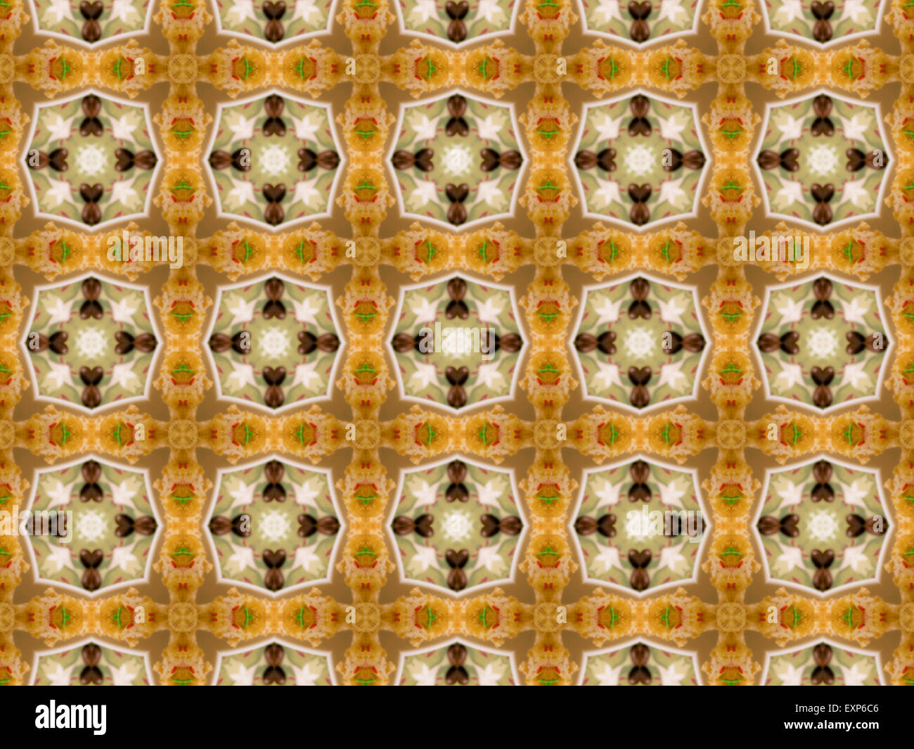 Brown Ethnic pattern. Abstract kaleidoscope fabric design Stock Photo ...