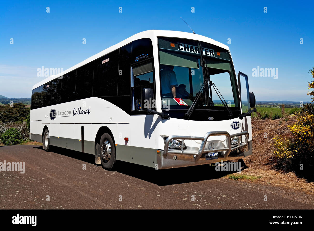 Ballarat Australia / Ballarat tour bus on tour visiting gardens Stock ...