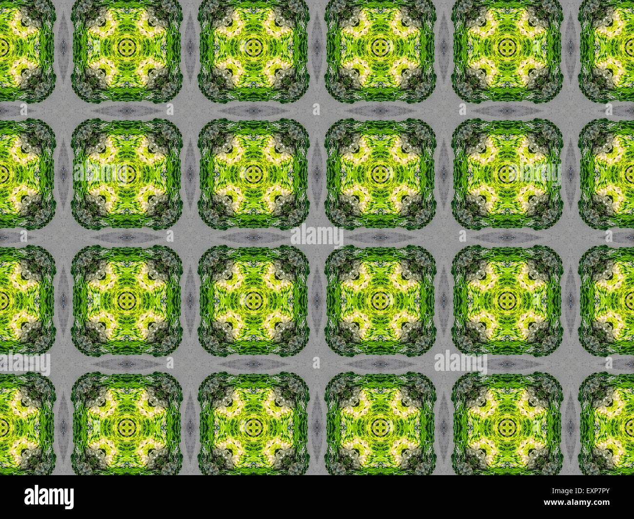 Green Ethnic pattern. Abstract kaleidoscope fabric design Stock Photo ...