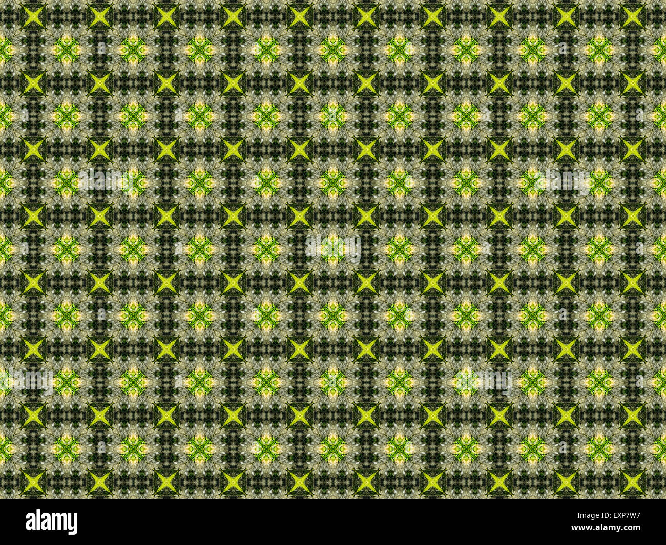 Green Ethnic pattern. Abstract kaleidoscope fabric design Stock Photo ...