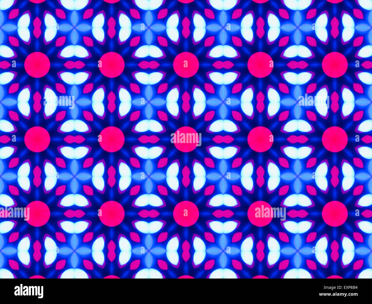 Blue Ethnic pattern. Abstract kaleidoscope fabric design Stock Photo ...
