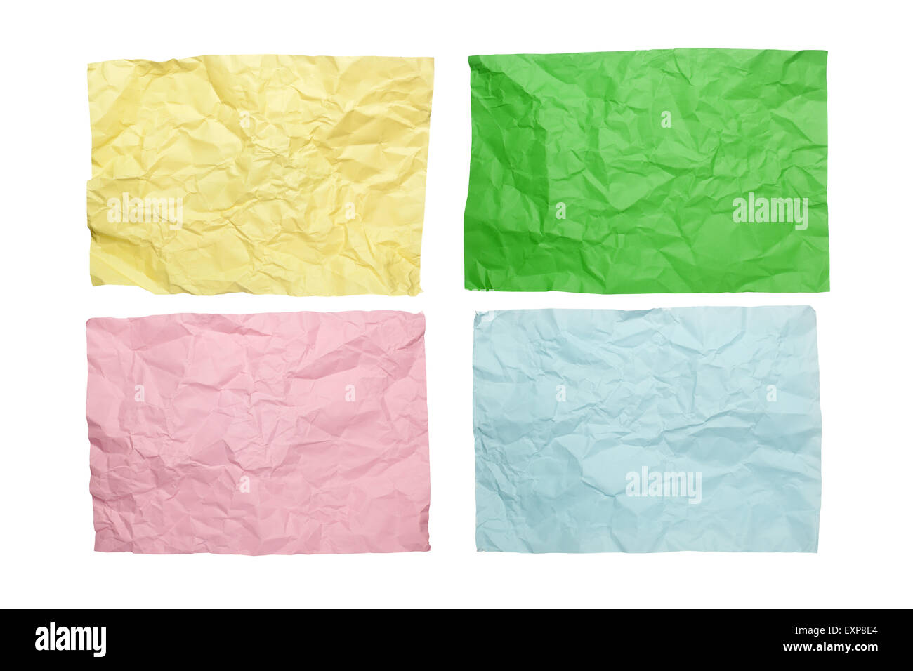 Colorful crumpled paper isolated on white background Stock Photo - Alamy