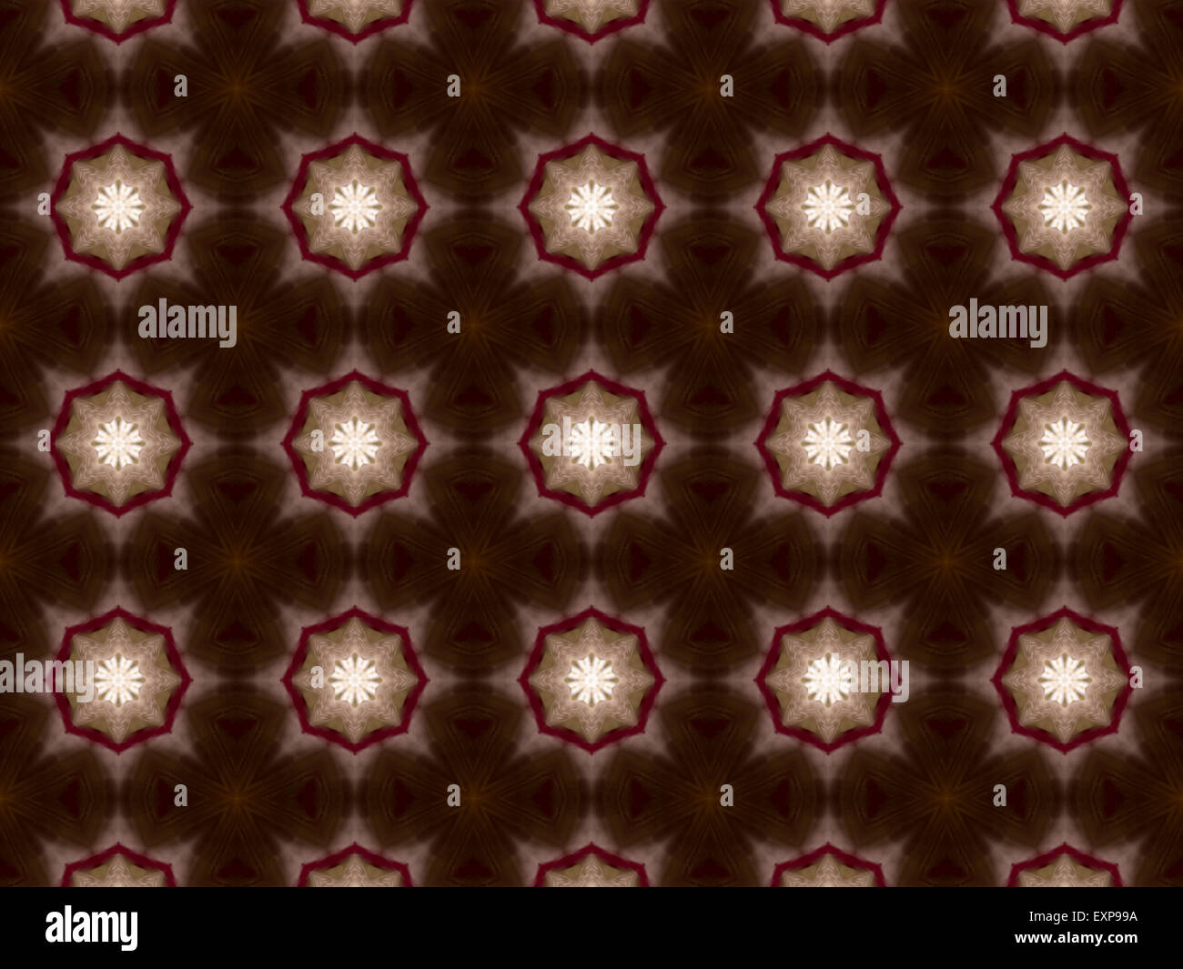 Brown Ethnic pattern. Abstract kaleidoscope fabric design Stock Photo ...