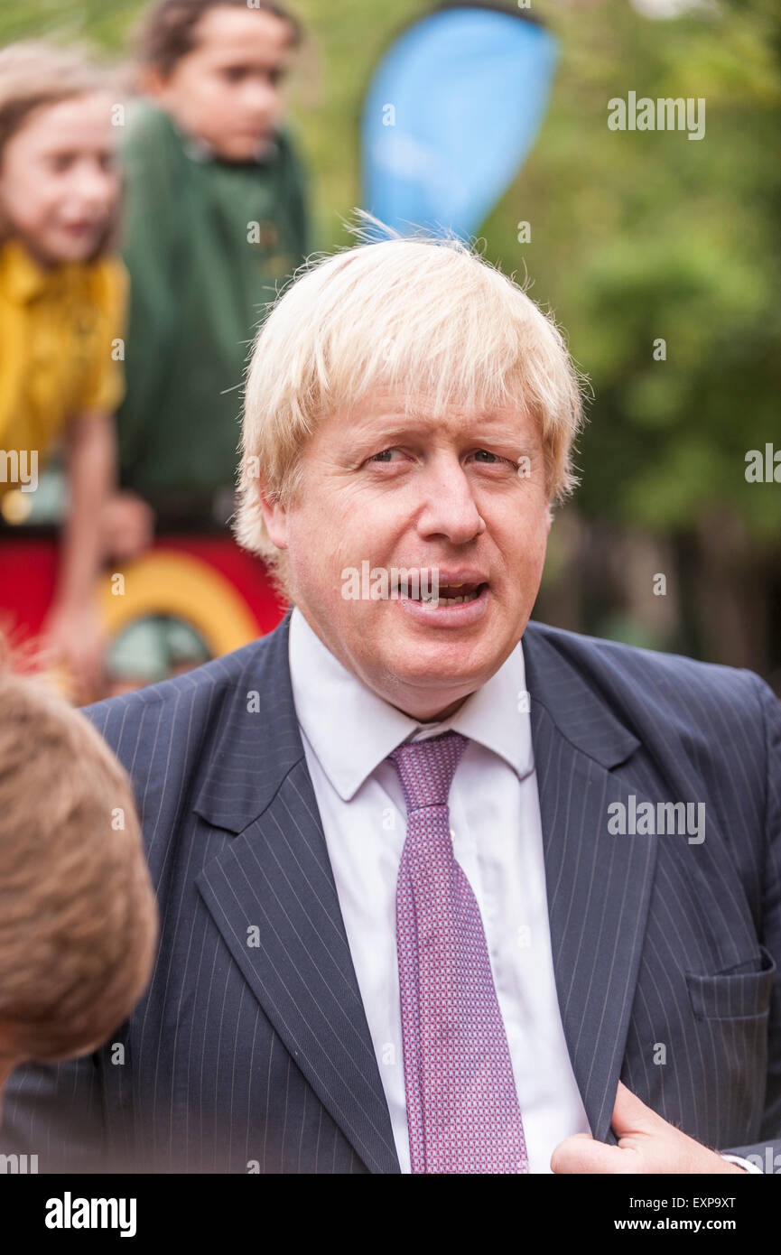 London, UK. 16 July 2015. The Mayor of London, Boris Johnson, visits ...
