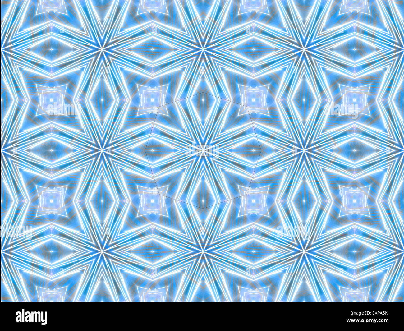 Blue Ethnic pattern. Abstract kaleidoscope fabric design Stock Photo ...