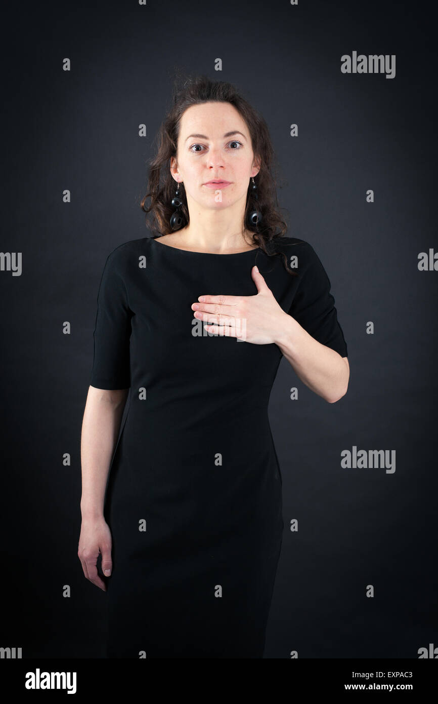 Beautiful woman doing different expressions in different sets of ...