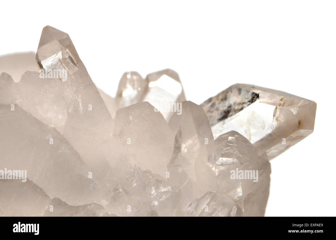Clear hexagonal Quartz crystals Stock Photo - Alamy