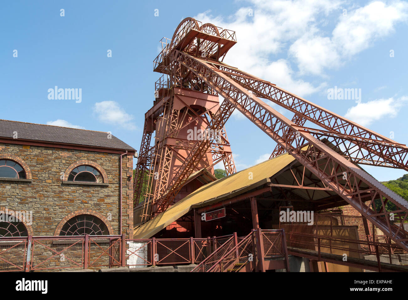Pit coal mine mining pit head rhondda heritage park hi-res stock ...
