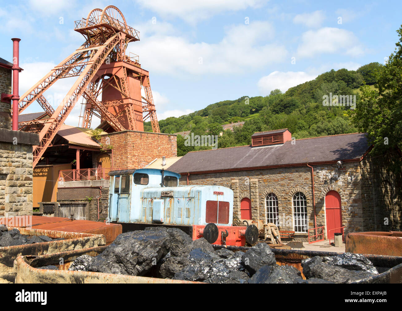 Pit coal mine mining pit head rhondda heritage park hi-res stock ...