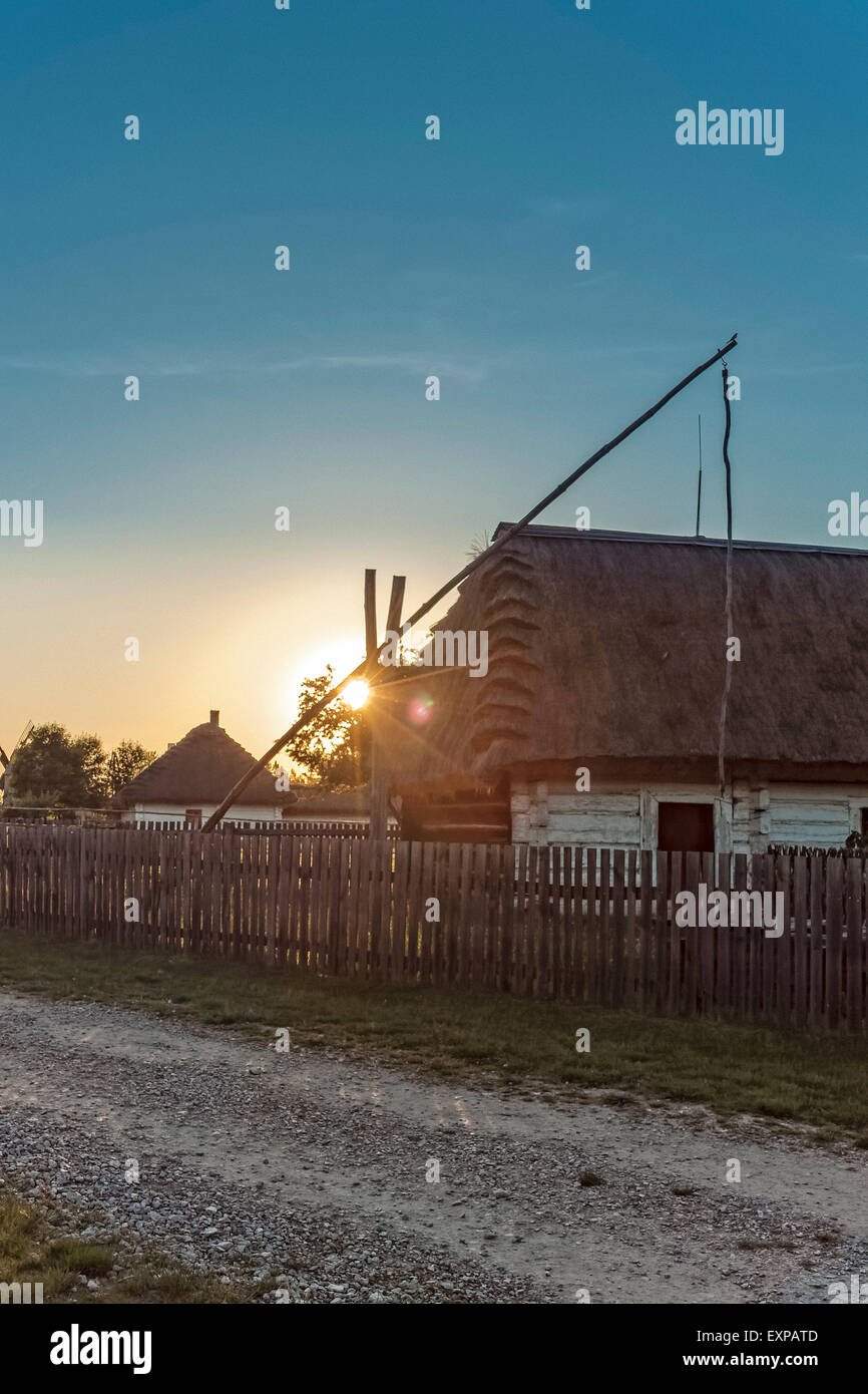 Crane well in Tokarnia open-air museum, Poland Stock Photo - Alamy