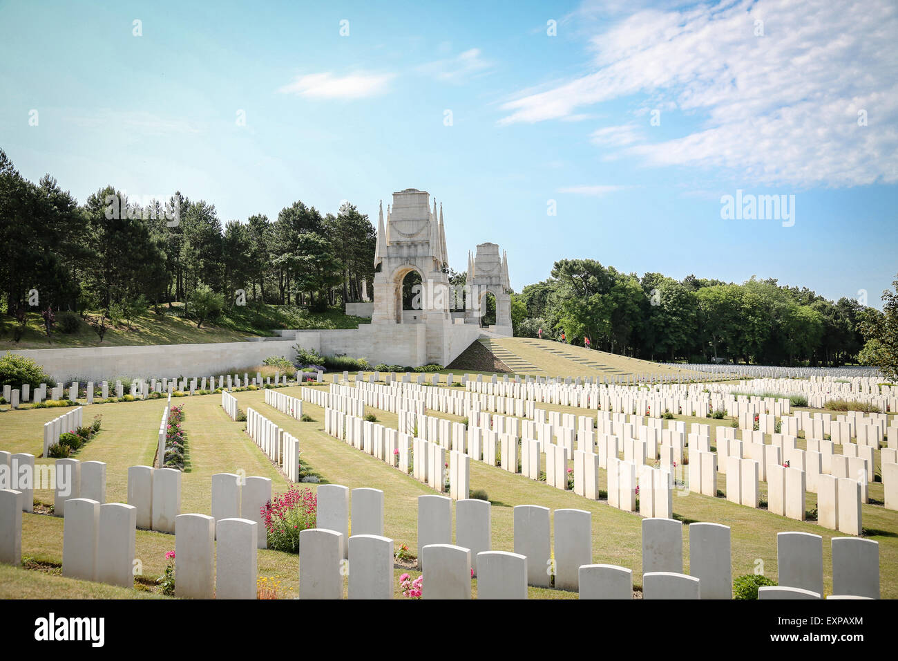 Edgar Lutyens magnificent memorial at Etaples Military Cemetery wher ...