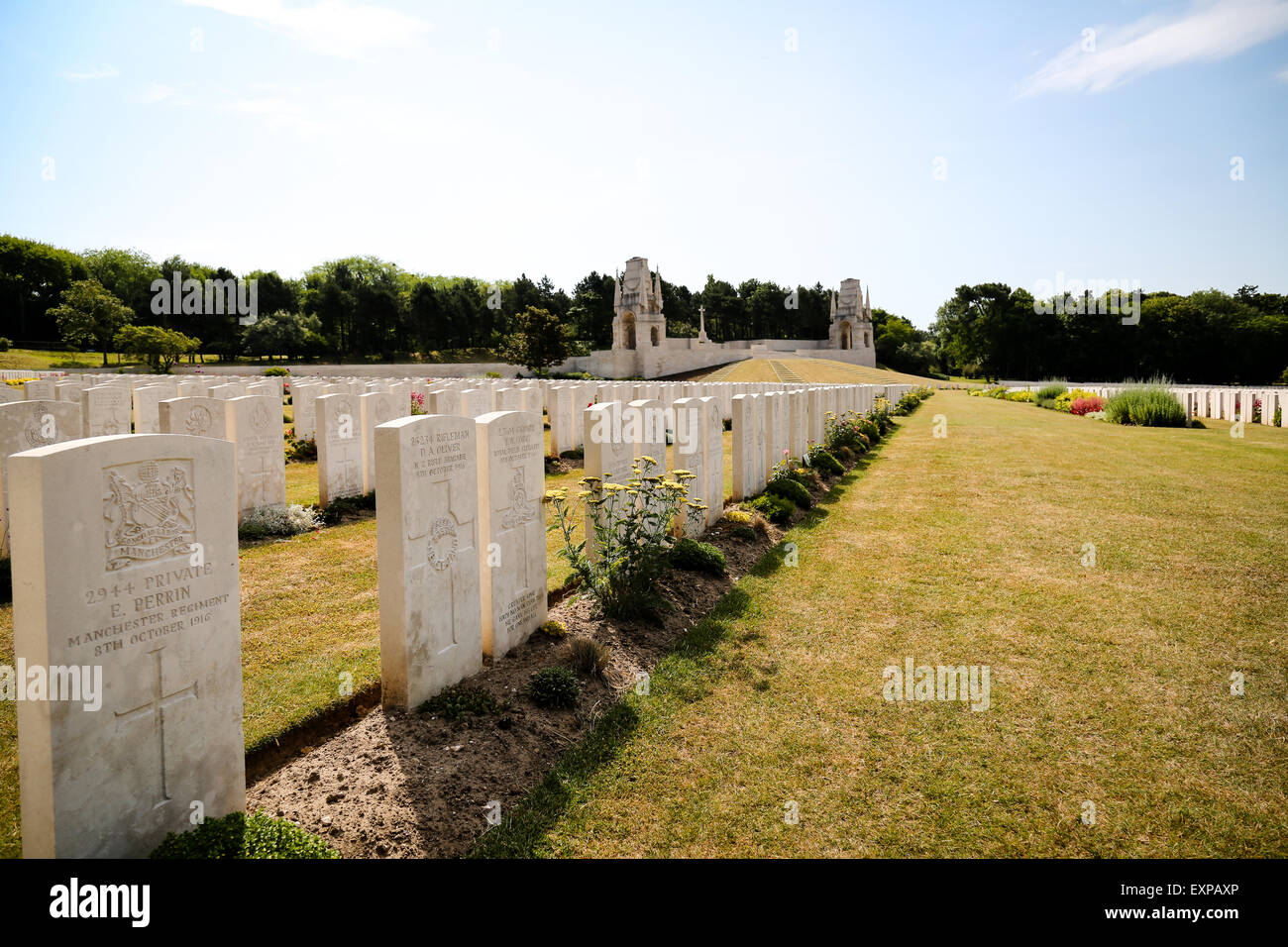 Rows of headstones at Etaples Military Cemetery in France where almost ...
